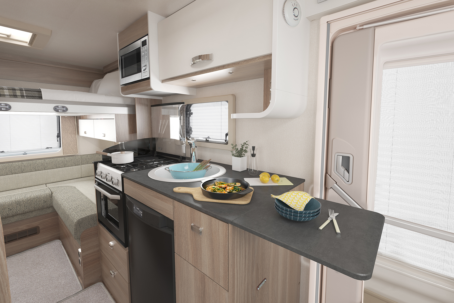 Motorhome hire Tiffield - Swift Compact C404